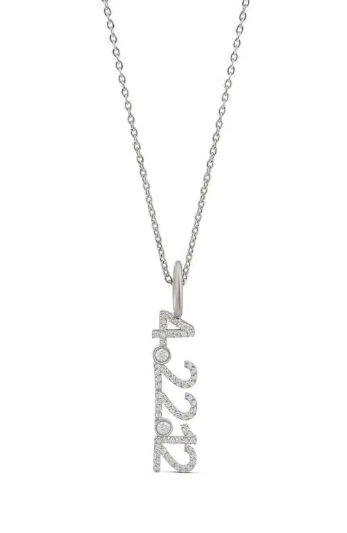 SHYMI Pavé Cubic Zirconia Date Pendant Necklace - Silver