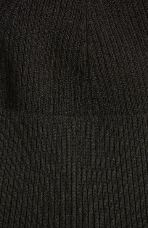 Saint Laurent Classic Cashmere Rib Logo Beanie