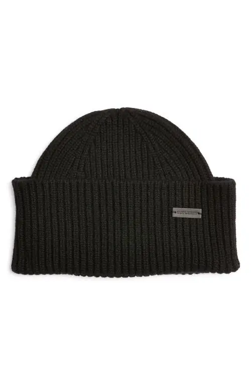 Saint Laurent Chubby Knit Cashmere Rib Beanie - Black