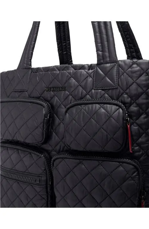Mz Wallace Large Metro Quilted Nylon Tote - Black