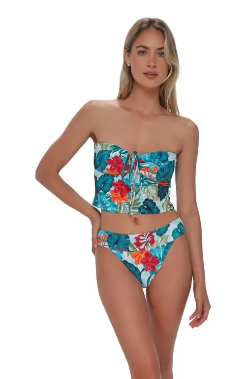 SWIM SYSTEMS Dolly Crop Top Bikini Top - Tiki Tango Rib