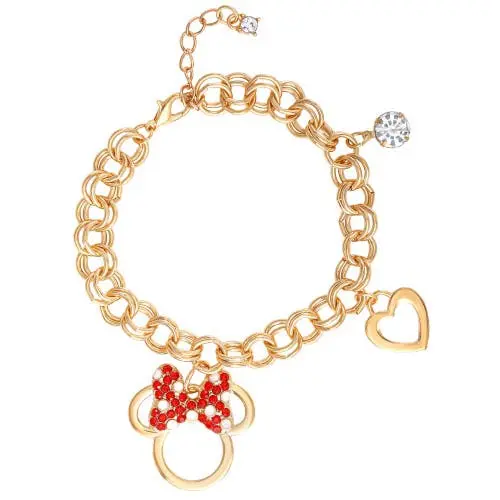 Disney Minnie Mouse Bow Charm Bracelet - Gold