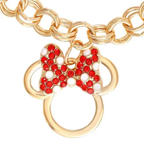 Disney Minnie Mouse Bow Charm Bracelet - Gold