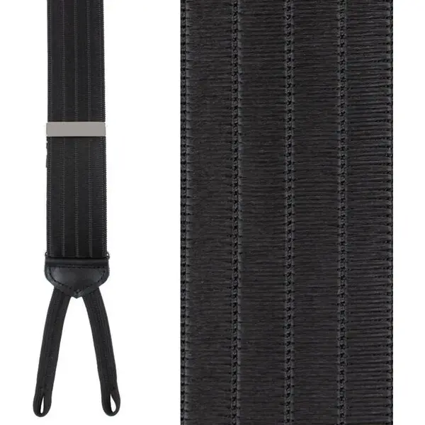 Trafalgar Big & Tall Jefferson Pinstripe Suspenders - Black