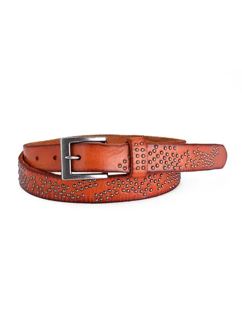 OLD TREND Stardust Genuine Leather Belt - Camel