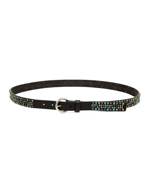 OLD TREND Studded Leather Belt - Coffee