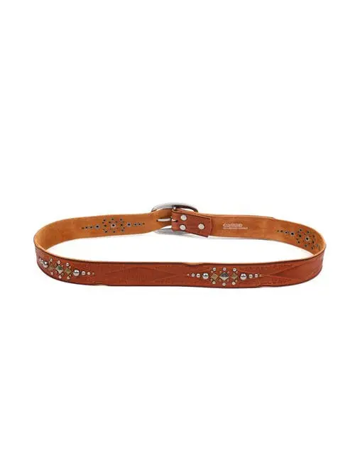 OLD TREND Legend Genuine Leather Studded Belt - Camel
