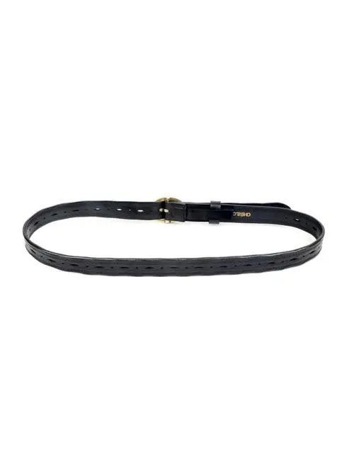 OLD TREND Genuine Leather Perforated Detail Belt - Black