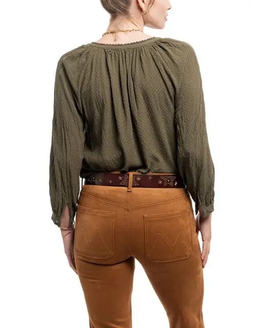 OLD TREND Glory Genuine Leather Star Studded Belt - Brown