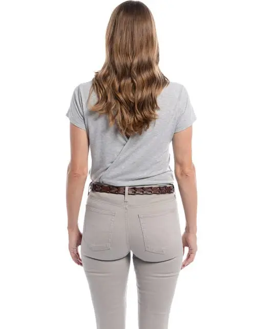 OLD TREND Oranda Genuine Leather Woven Studded Belt - Brown