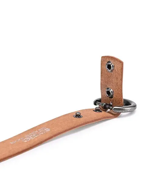 OLD TREND Oranda Genuine Leather Woven Studded Belt - White