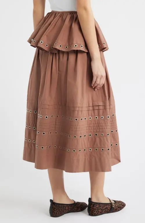 DAMSON MADDER Anika Ruffle Grommet Maxi Skirt
