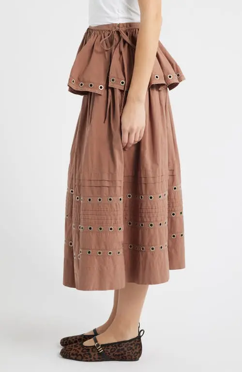 DAMSON MADDER Anika Ruffle Grommet Maxi Skirt