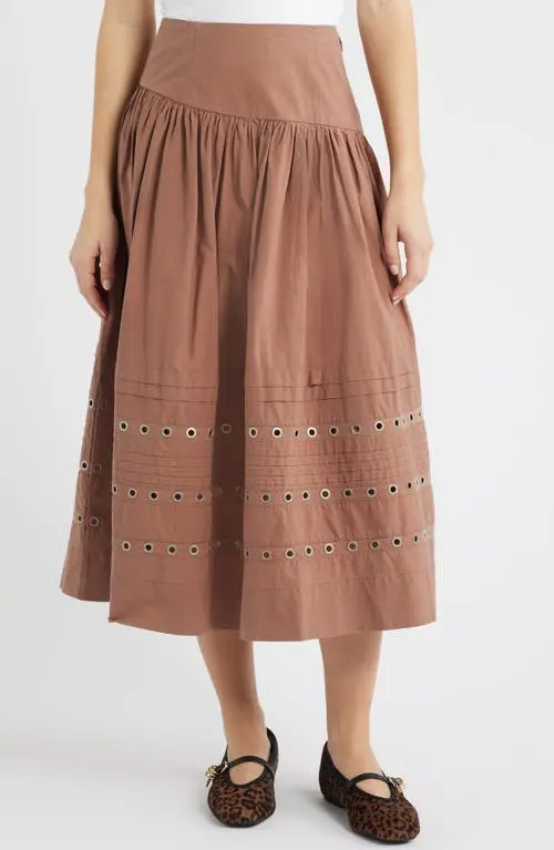 DAMSON MADDER Anika Ruffle Grommet Maxi Skirt