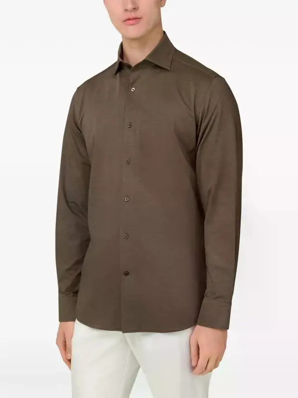 Boggi Milano Jersey Shirt - Brown