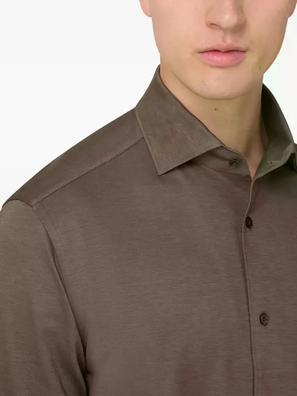 Boggi Milano Jersey Shirt - Brown