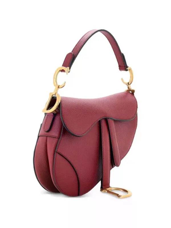 Dior Saddle Handbag Leather Mini Shoulder Bag - Red