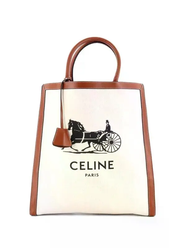 Celine Sulky Vertical Cabas Large Tote Bag - Neutrals