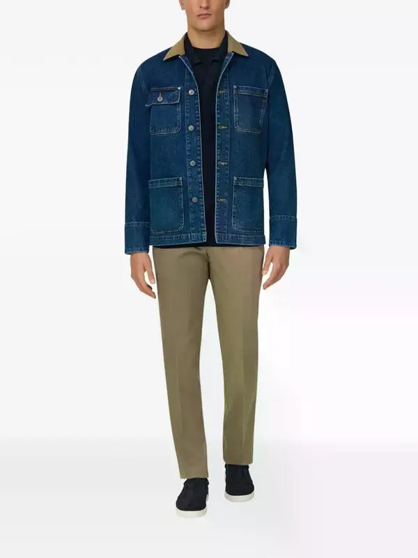 Boggi Milano Collared Denim Shirt Jacket