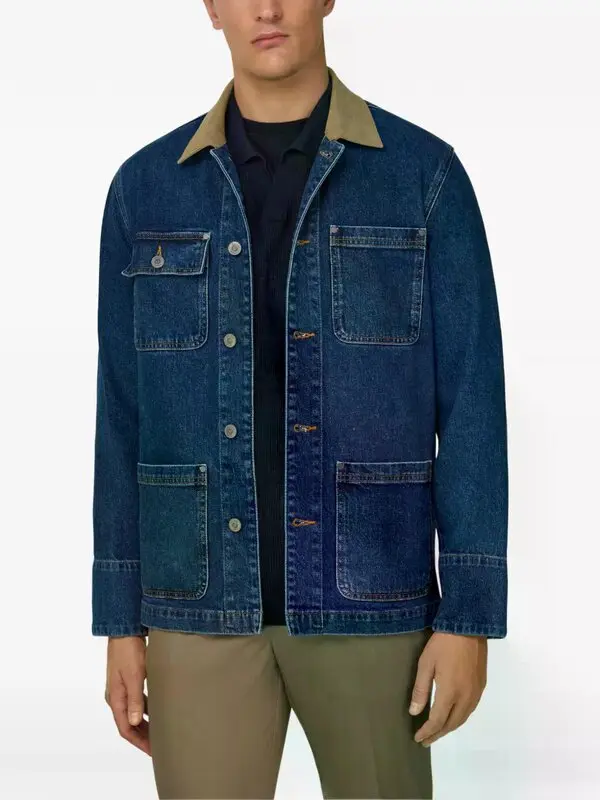 Boggi Milano Collared Denim Shirt Jacket