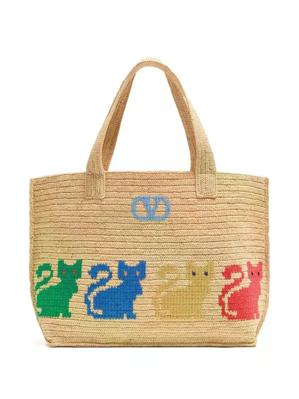 Valentino Garavani Large Raffia Tote Bag