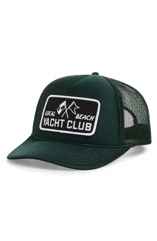 LOCAL BEACH Yacht Club Snapback Trucker Hat - Dark Green