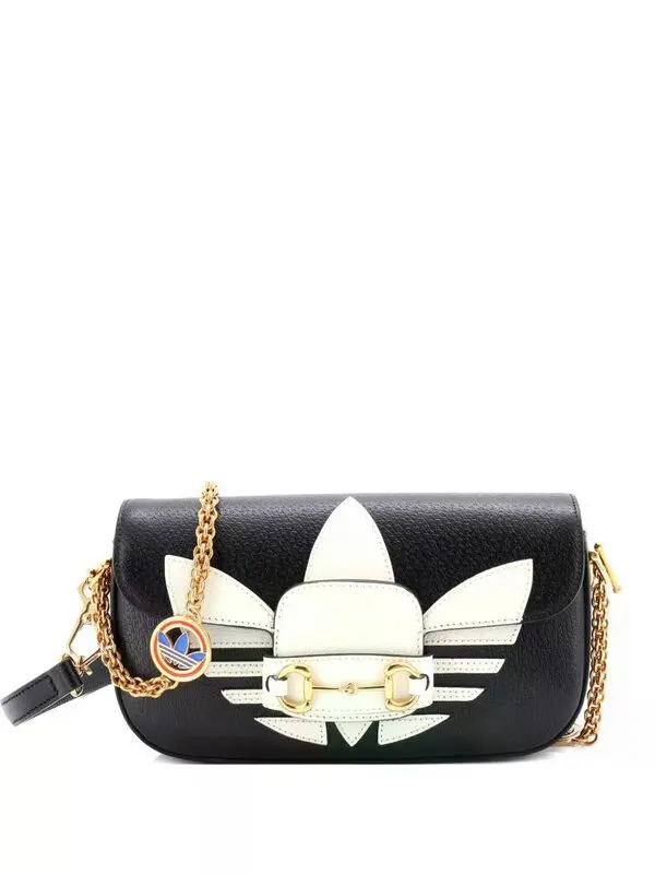 Gucci X Adidas Horsebit 1955 East West Shoulder Bag - Black