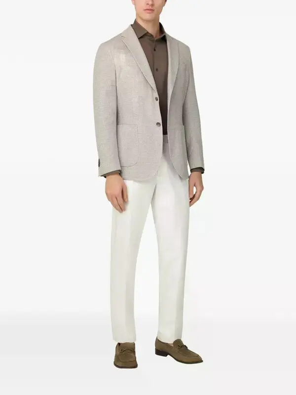 Boggi Milano Textured Patch-pocket Blazer - Neutrals