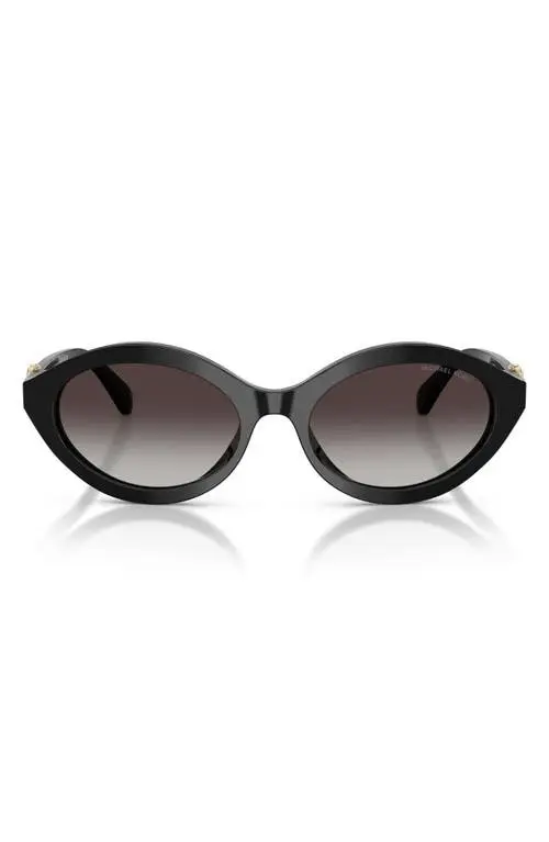 Michael Kors Carlazzo 55mm Gradient Oval Sunglasses - Black/light Grey Gradient