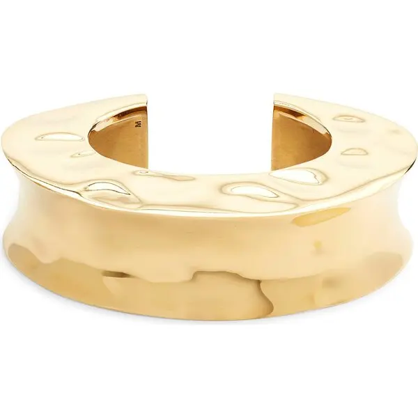 Saint Laurent Hammered Wavy Cuff Bracelet - Brass Gold