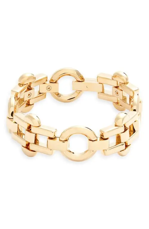 Saint Laurent Arabesque Hexagon Chain Bracelet - Brass Gold