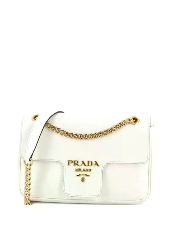 Prada Pattina Flap Small Crossbody Bag - Neutrals