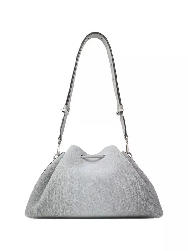 JIMMY CHOO Cinch M Drawstring Shoulder Bag - Grey