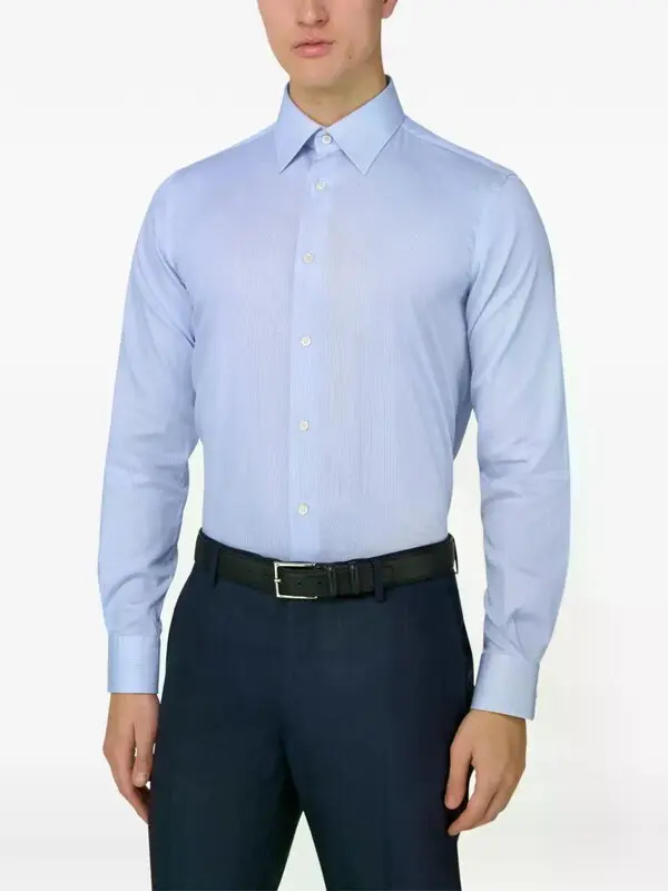 Boggi Milano Spread-collar Twill Shirt