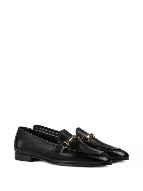 DOUCAL'S Leather Horsebit Loafers - Black