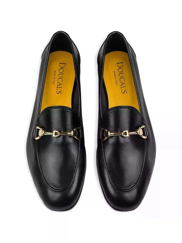 DOUCAL'S Leather Horsebit Loafers - Black