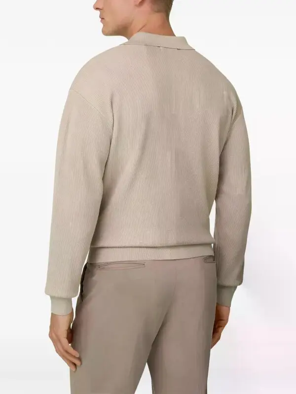 Boggi Milano Open-neck Ribbed Sweater - Neutrals