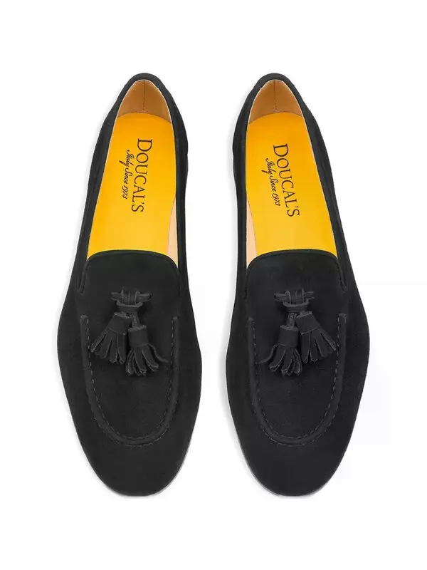 DOUCAL'S Tassel-detailed Suede Loafers - Black