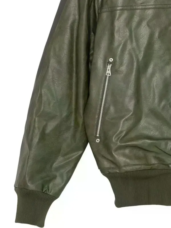 CROQUIS Faux-leather Bomber Jacket