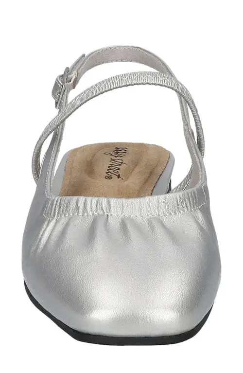 EASY WORKS BY EASY STREET Blake Slingback Flat - Silver