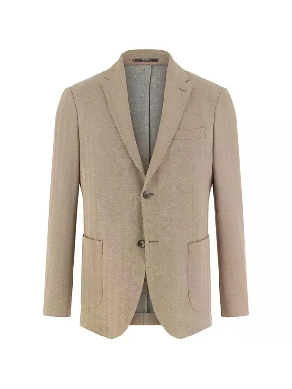 Boggi Milano Herringbone Patch Pocket Jacket