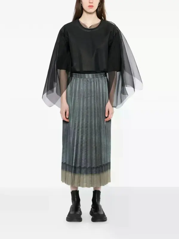 JNBY Patterned Pleated Midi Skirt