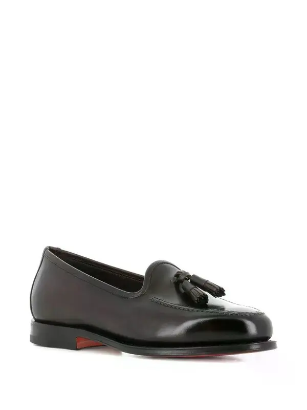 Santoni Tassel Leather Loafers