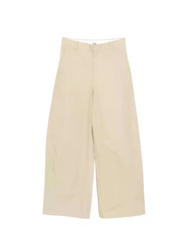 LESS Cotton Wide-leg Pants - Neutrals