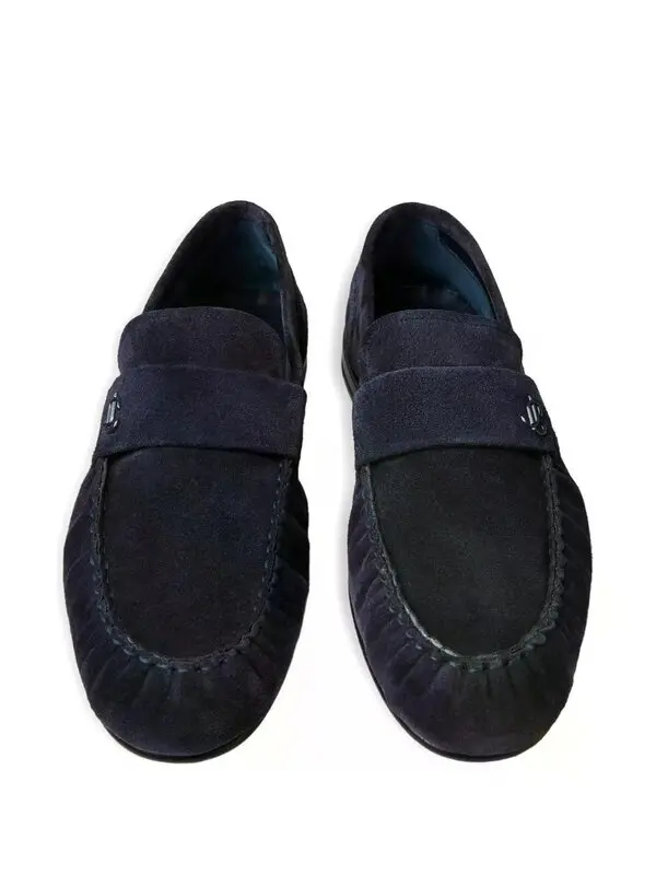 JIMMY CHOO Ellis Logo-embellished Loafers - Blue