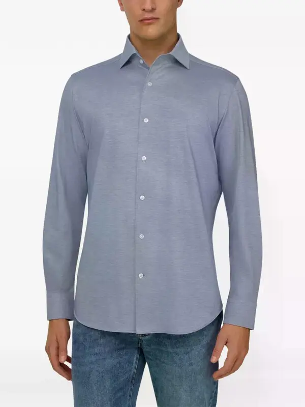Boggi Milano Jersey Shirt - Blue