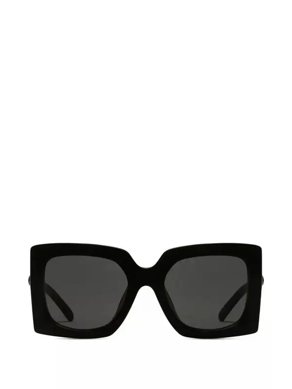 Dolce & Gabbana Filigrana-embellished Rectangle Sunglasses - Black