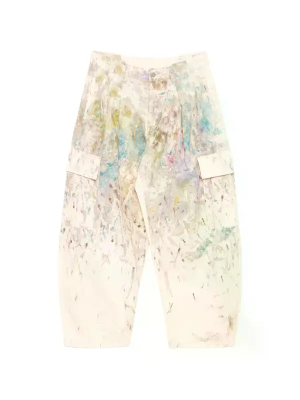 CROQUIS Cotton Printed Pocket Trousers - Neutrals