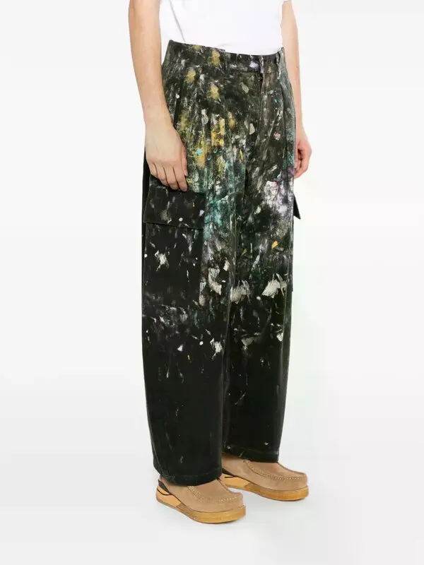 CROQUIS Printed Cotton Pants - Black