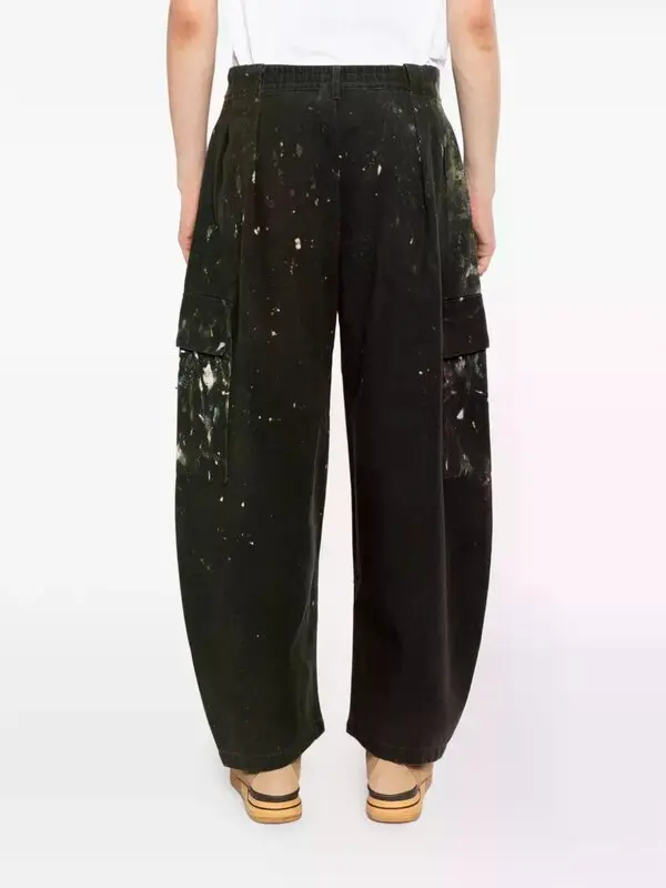 CROQUIS Printed Cotton Pants - Black